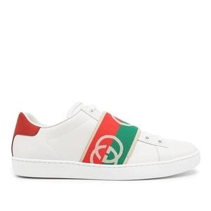 Gucci | Shoes | Gucci Mens Ace Leather White Red Green Calfskin Leather ...
